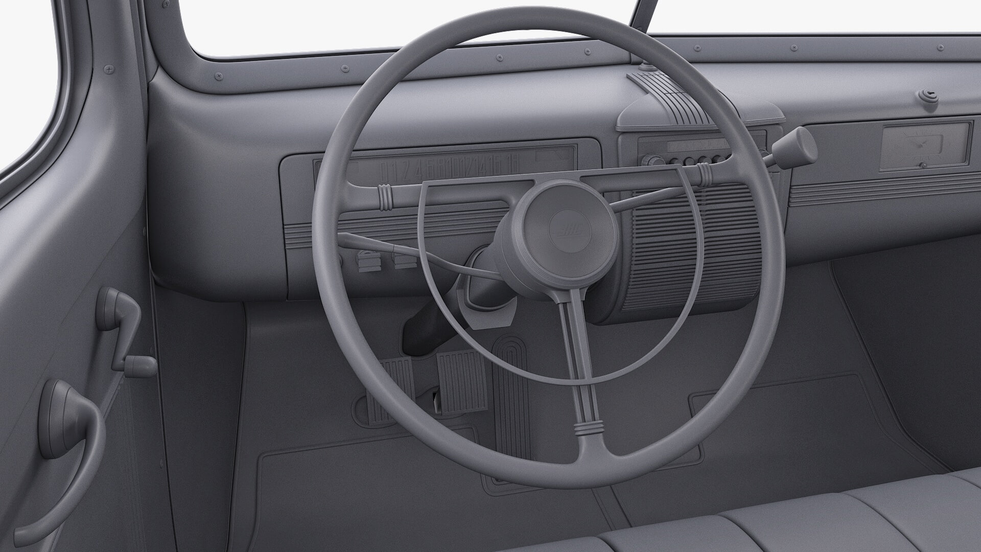 Interior Retro Car Zis 110 1945-1961 M 1 3D Model by Zurel