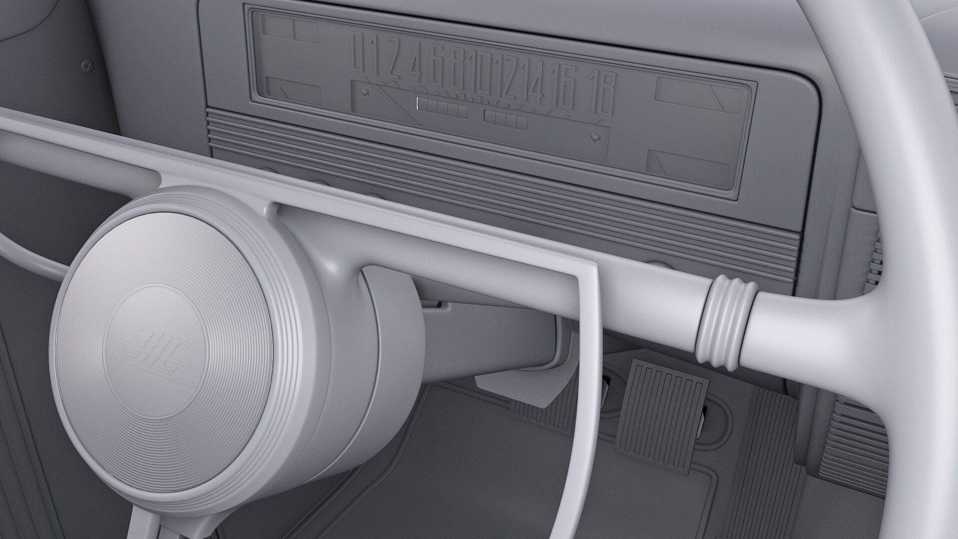Interior Retro Car Zis 110 1945-1961 M 1 3D Model by Zurel