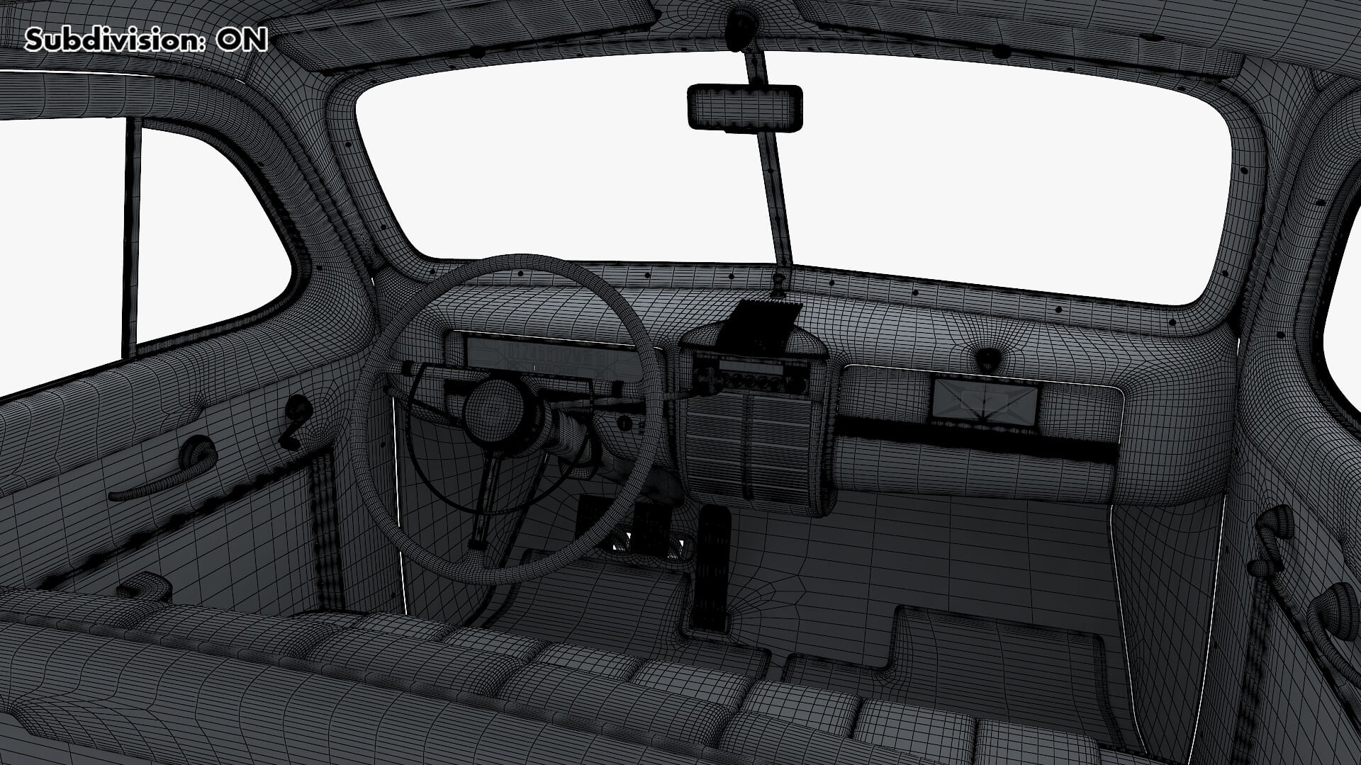 Interior Retro Car Zis 110 1945-1961 M 1 3D Model by Zurel