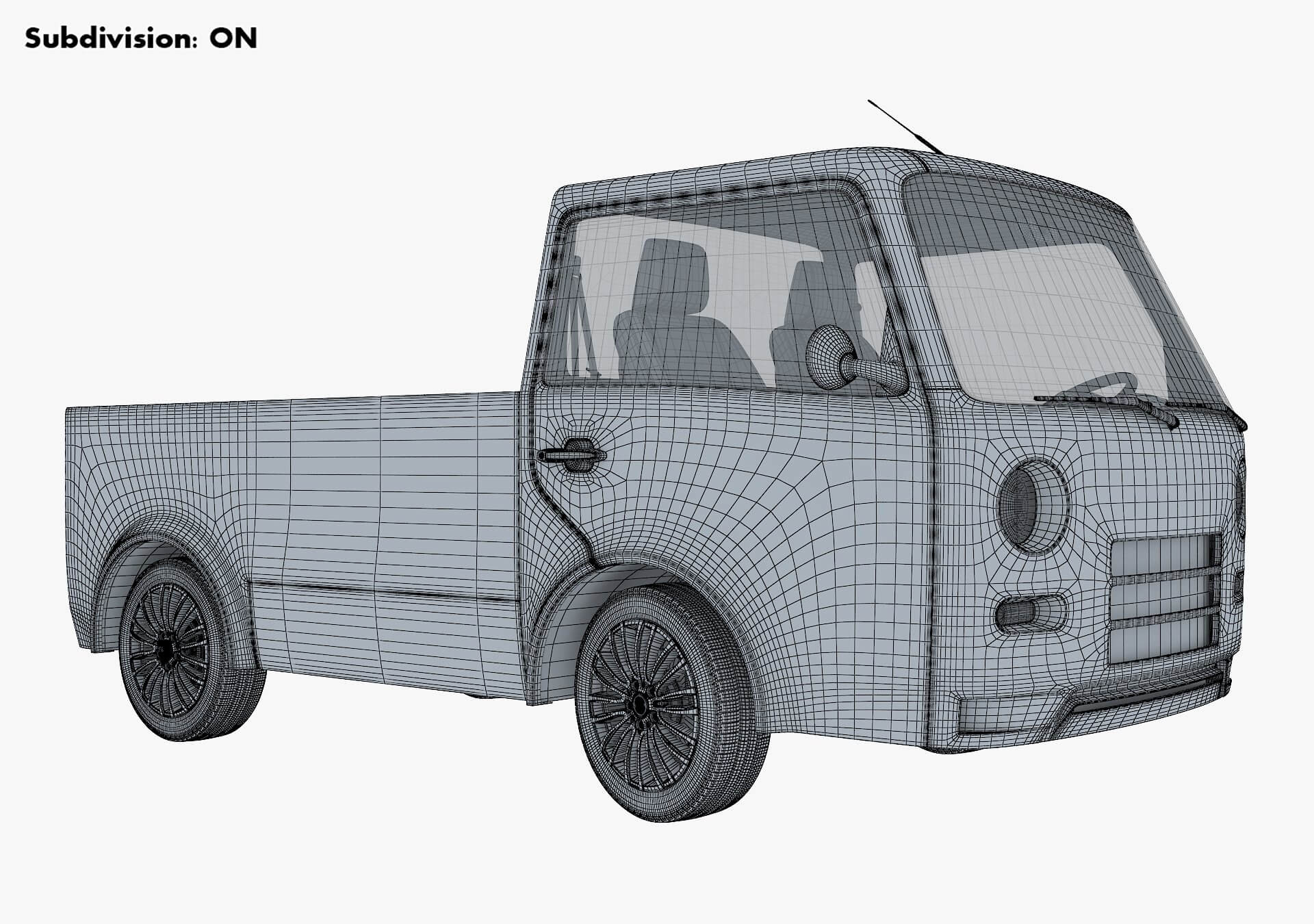 Kei Truck Concept Retro Style Blue - 3D Model by Zurel
