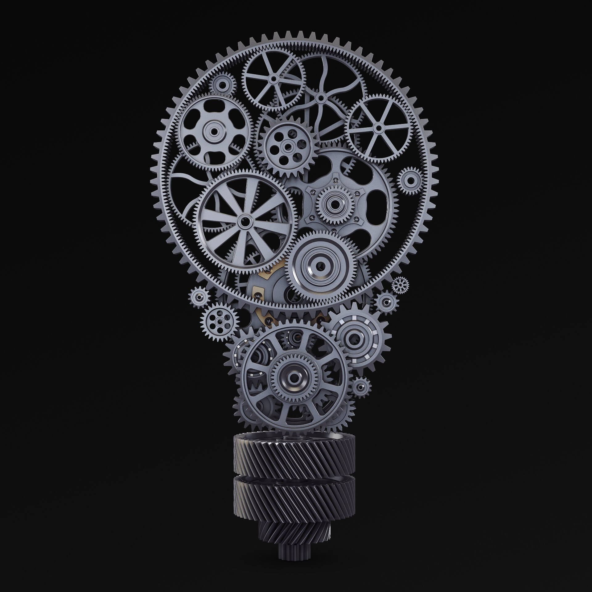 Light Bulb With Gears M 1 - 3D Model by Zurel
