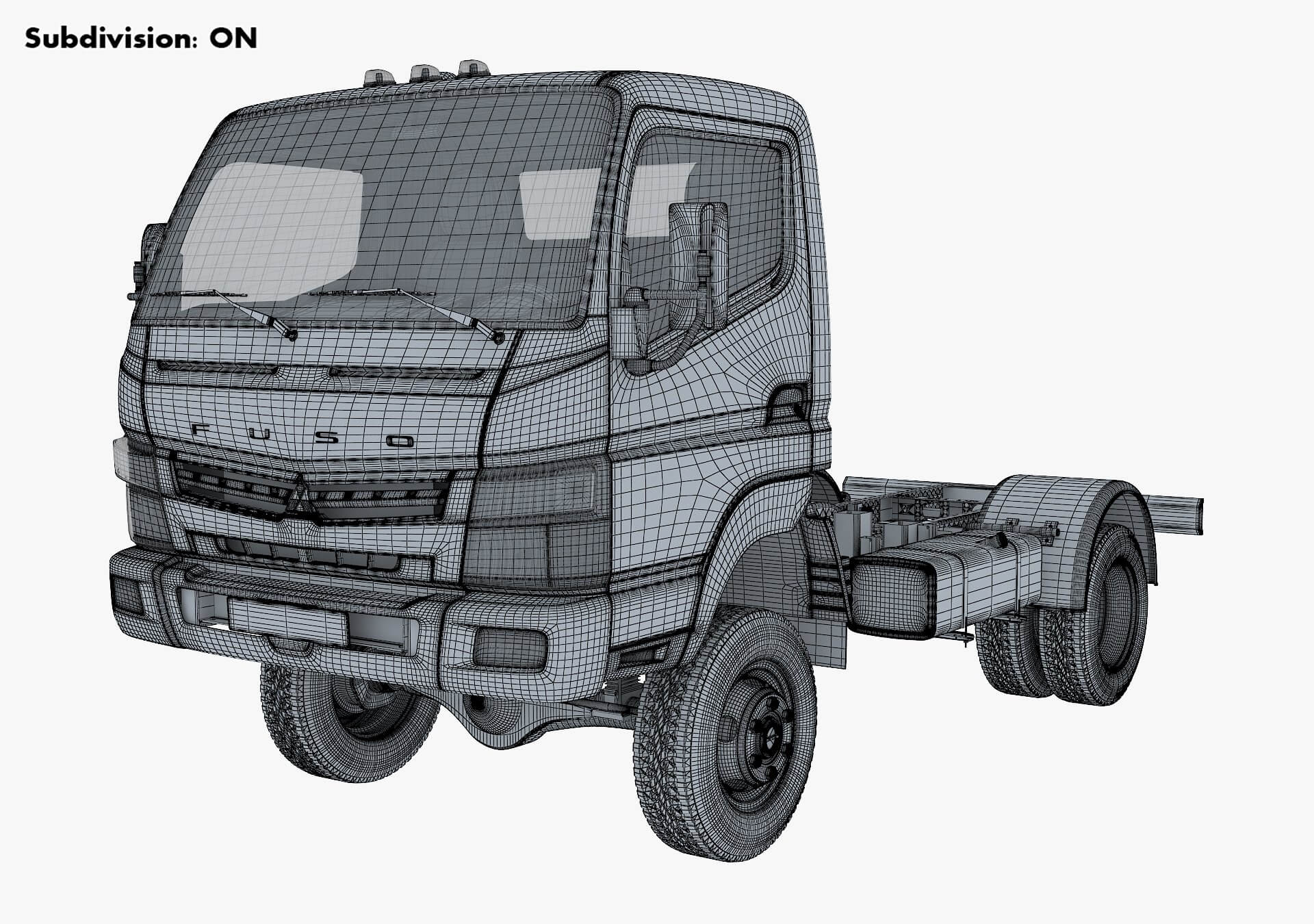 Mitsubishi Fuso Canter 4x4 Chassis Truck - 3D Model by Zurel
