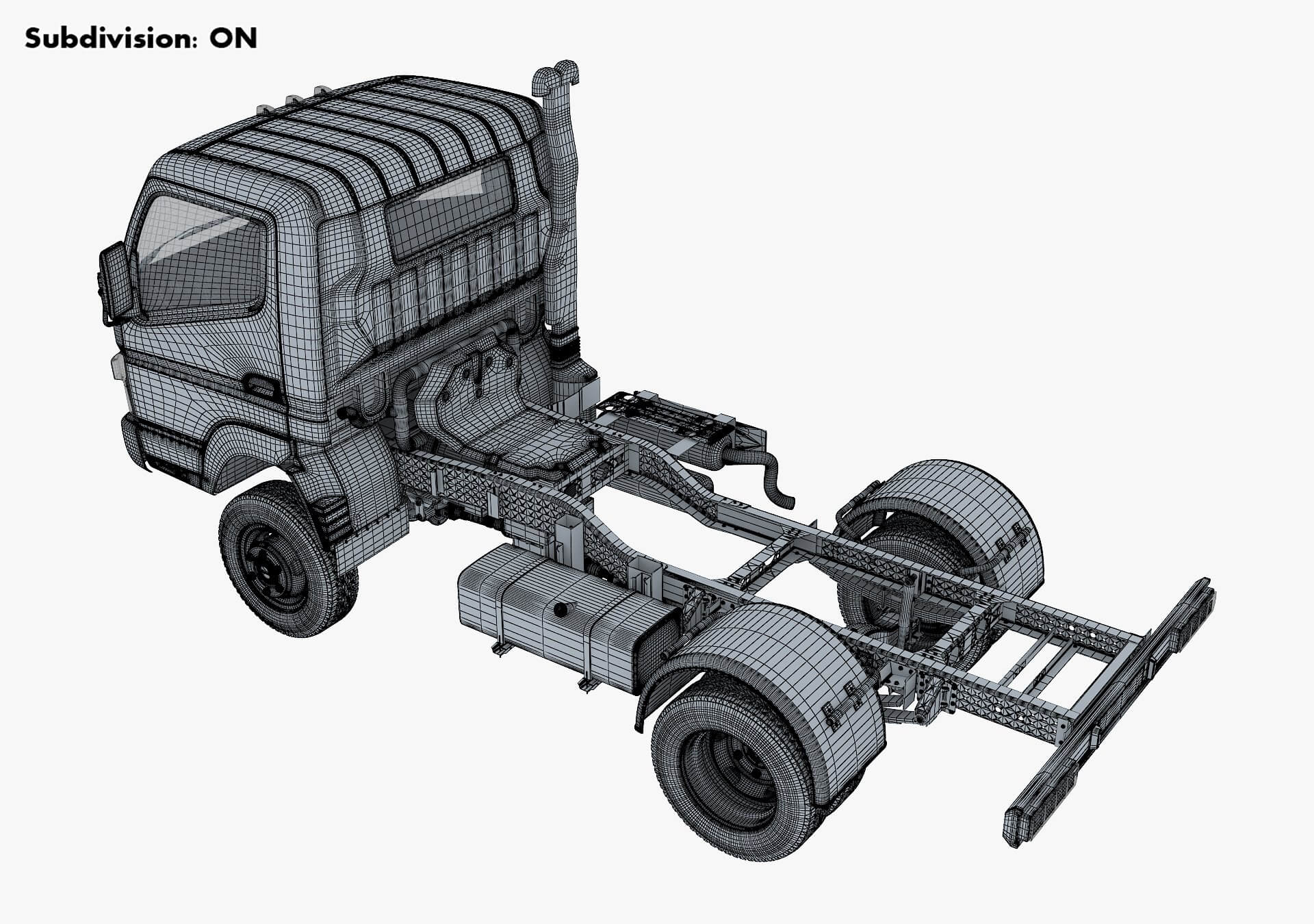 Mitsubishi Fuso Canter 4x4 Chassis Truck - 3D Model by Zurel