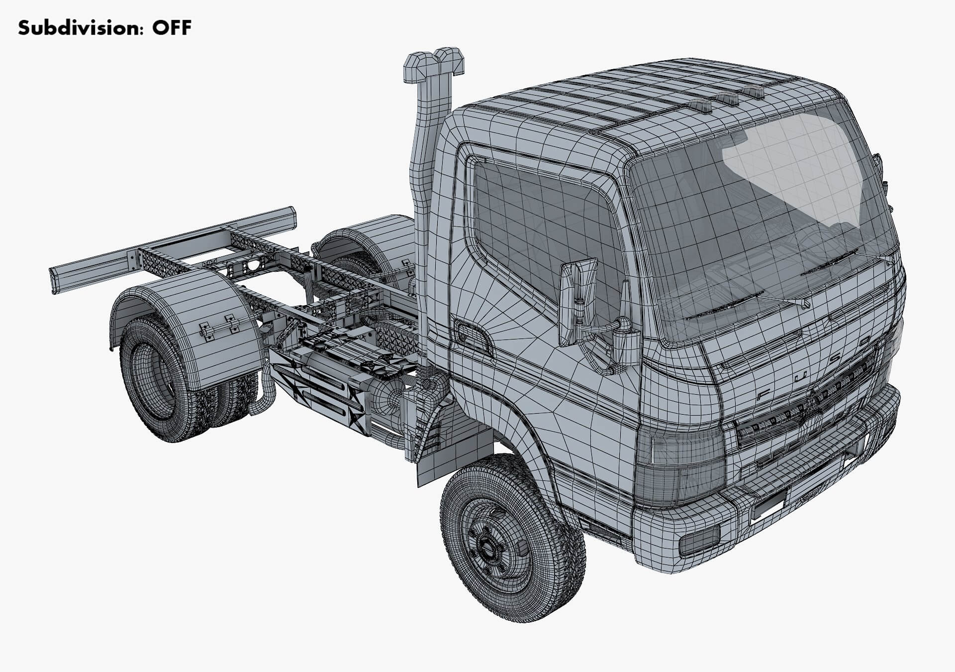 Mitsubishi Fuso Canter 4x4 Chassis Truck - 3D Model by Zurel