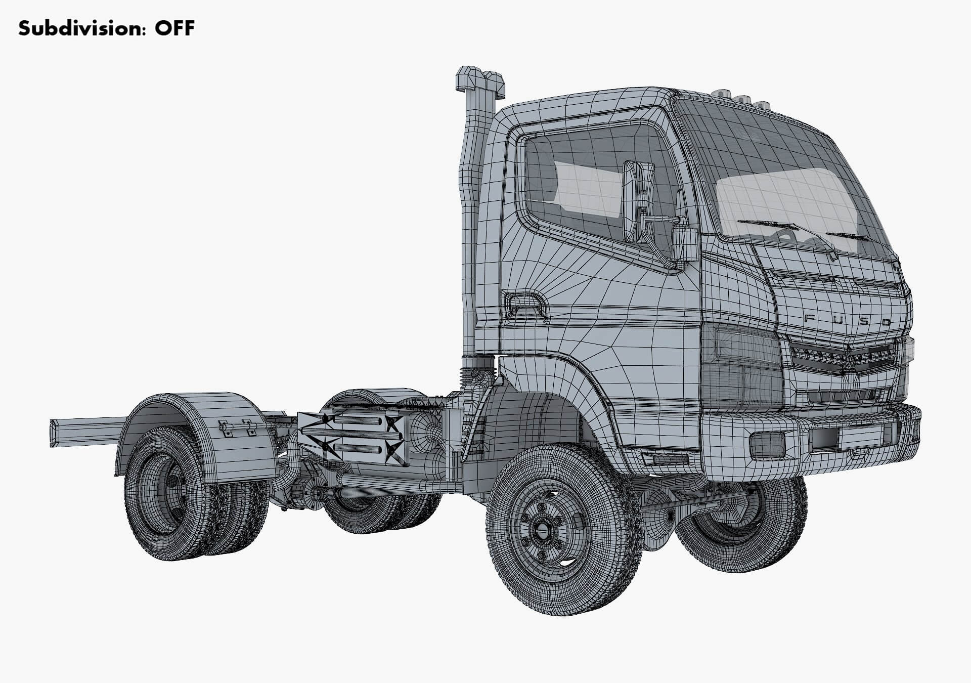 Mitsubishi Fuso Canter 4x4 Chassis Truck - 3D Model by Zurel