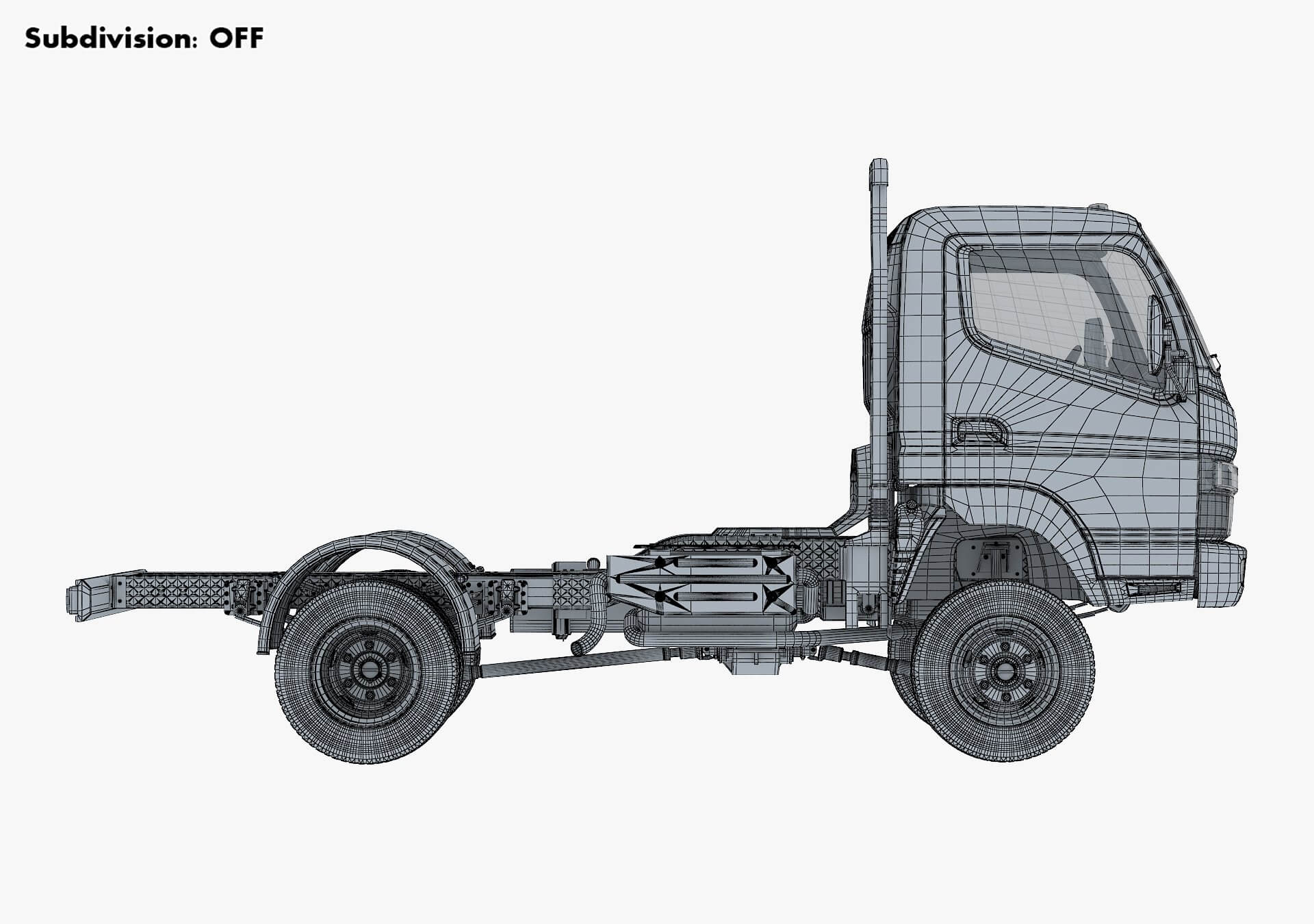 Mitsubishi Fuso Canter 4x4 Chassis Truck - 3D Model by Zurel
