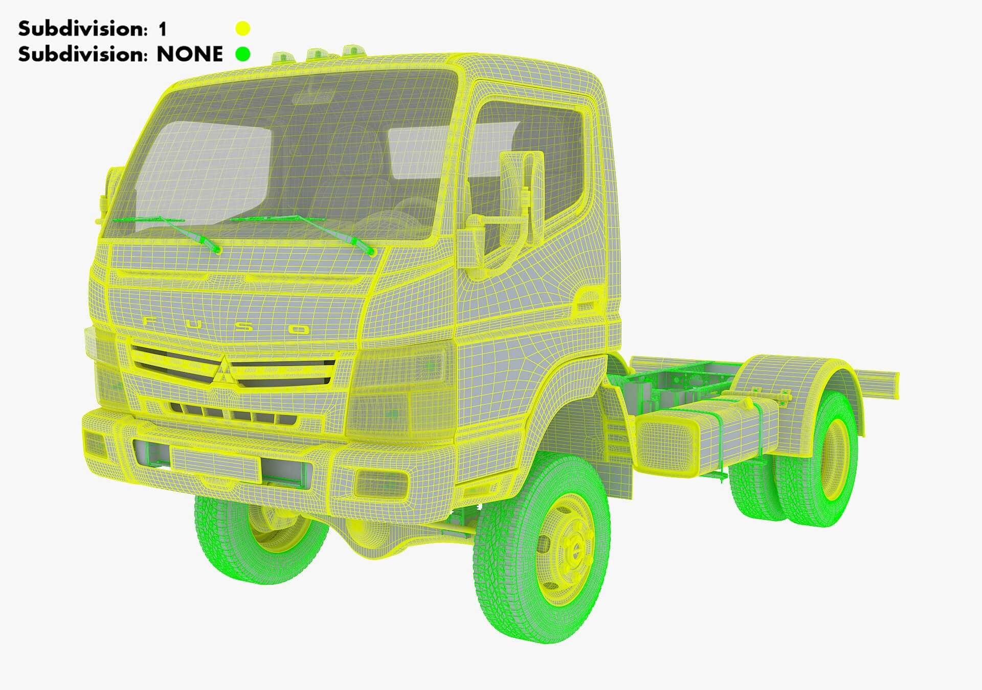 Mitsubishi Fuso Canter 4x4 Chassis Truck - 3D Model by Zurel