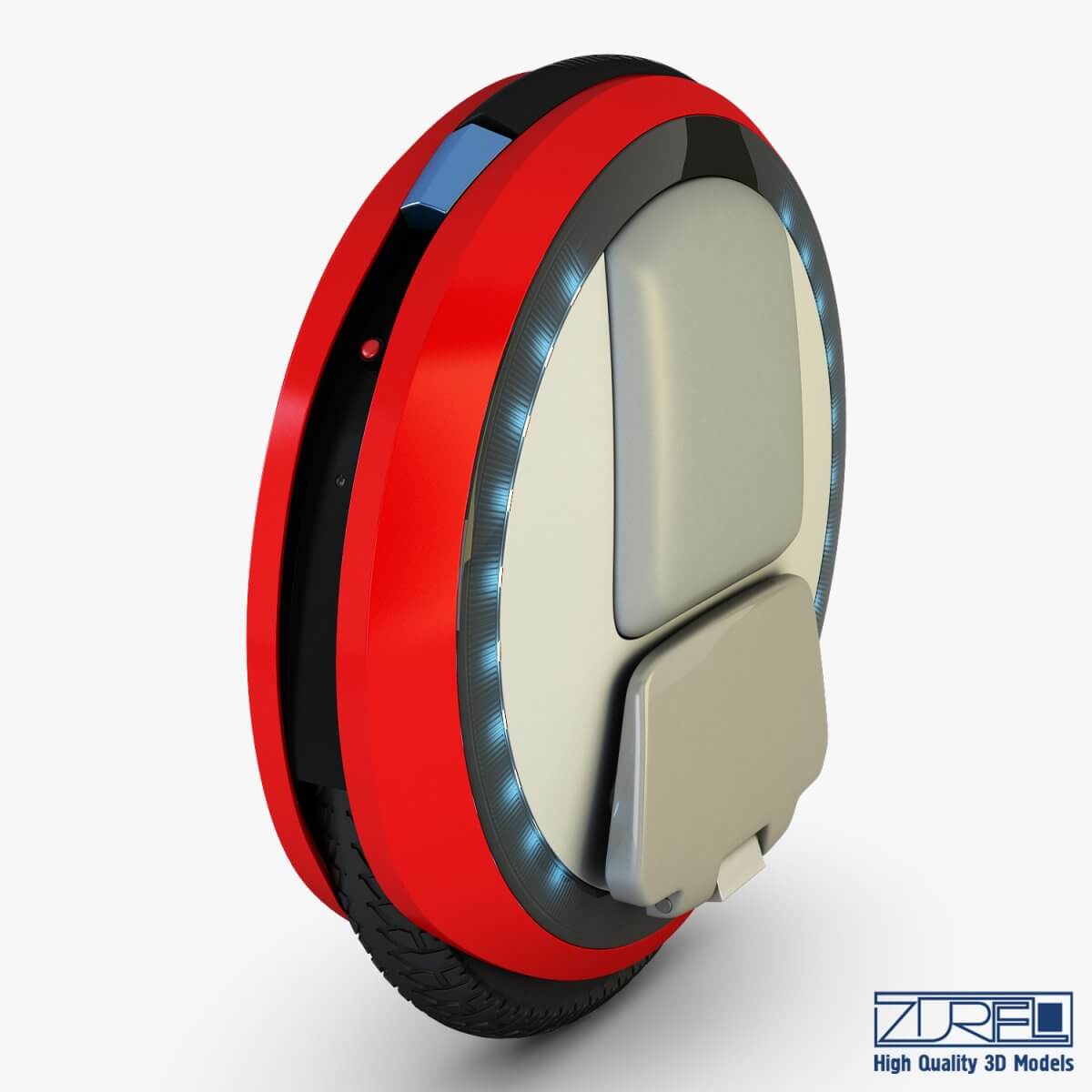Ninebot One Red - 3D Model by Zurel