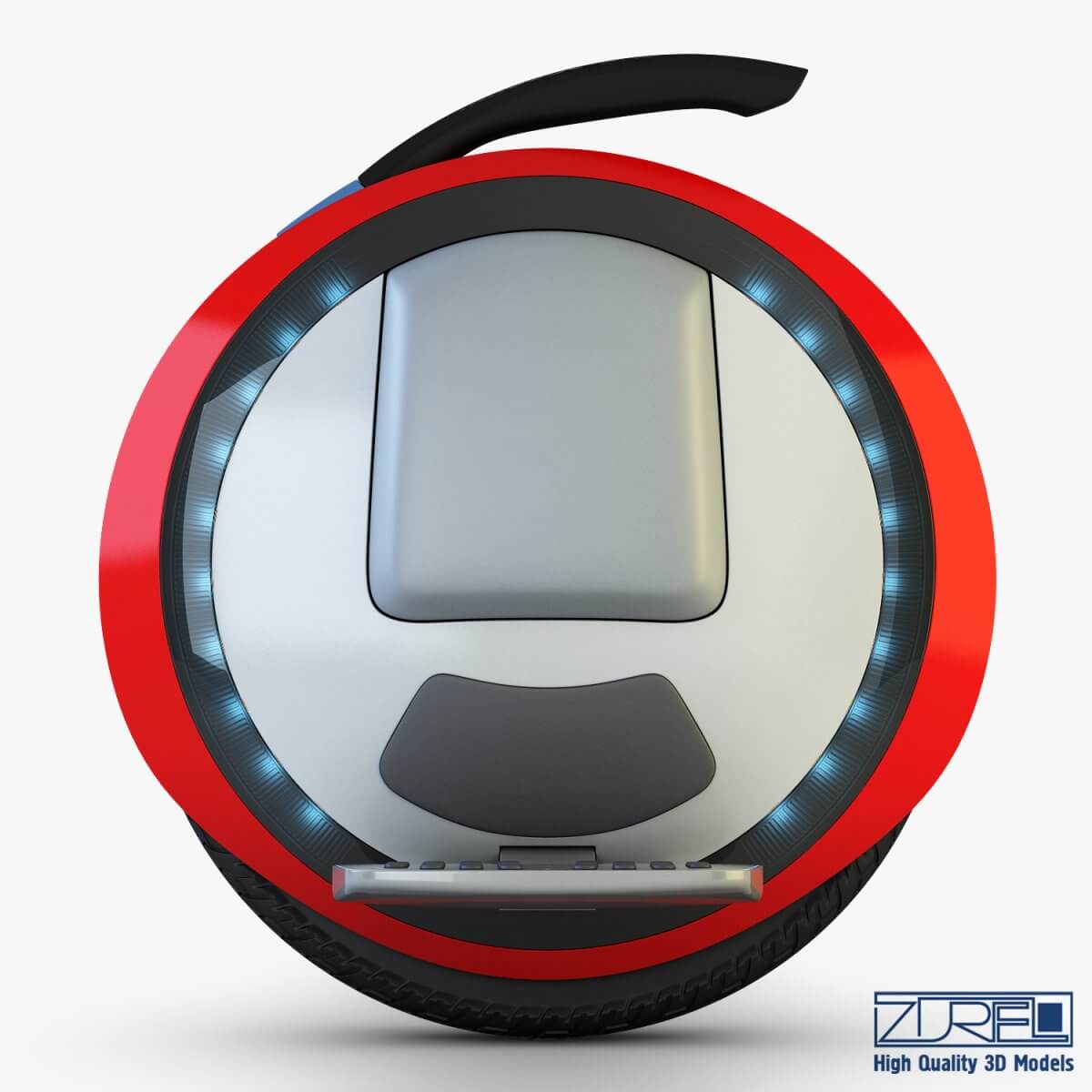 Ninebot One Red - 3D Model by Zurel