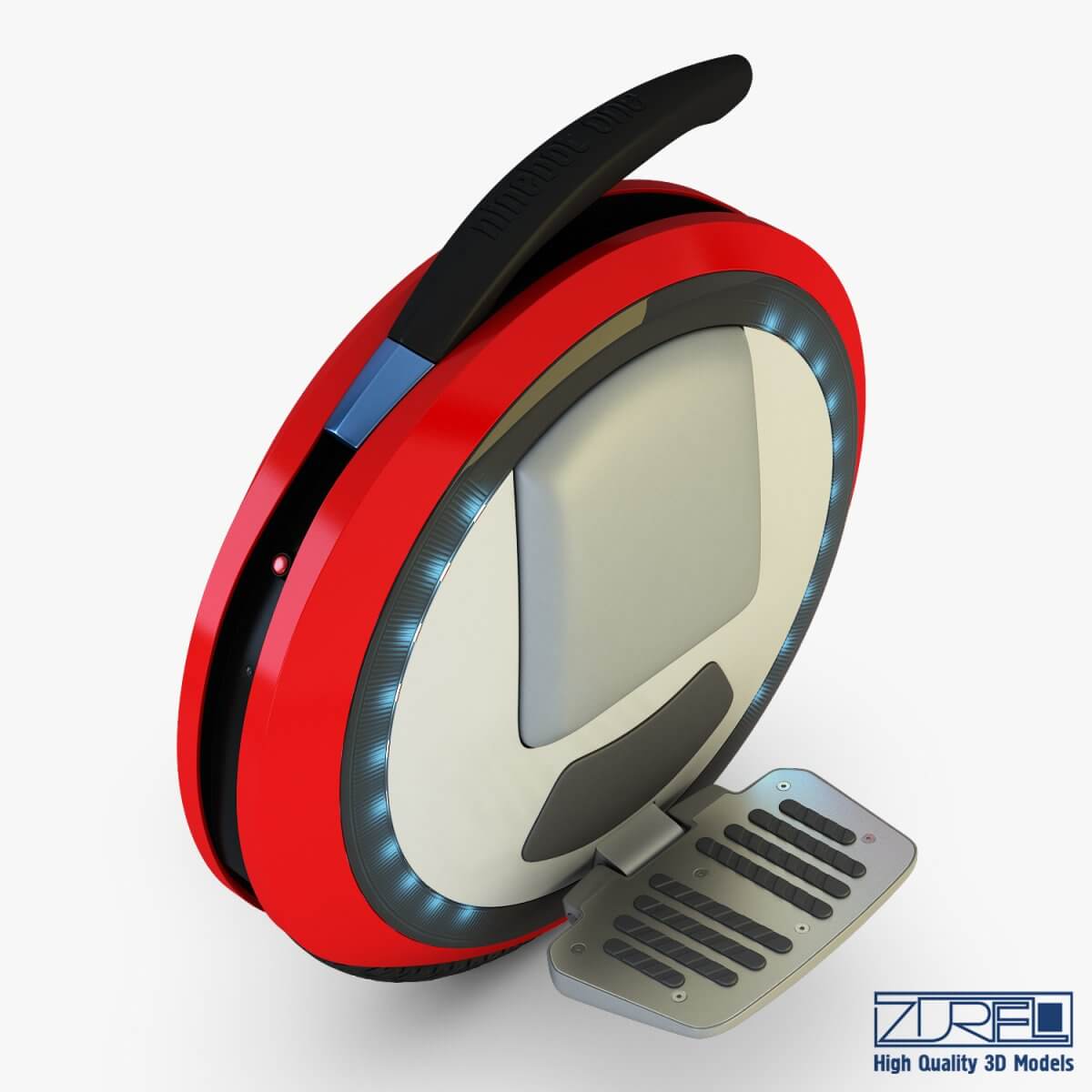Ninebot One Red - 3D Model by Zurel