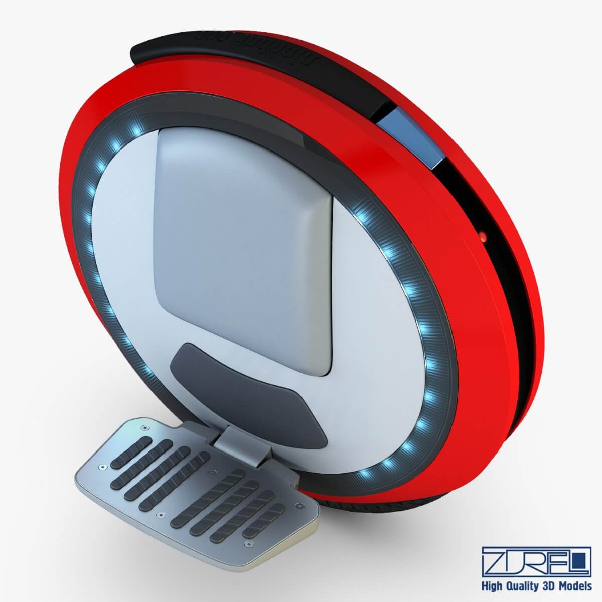 Ninebot One Red - 3D Model by Zurel