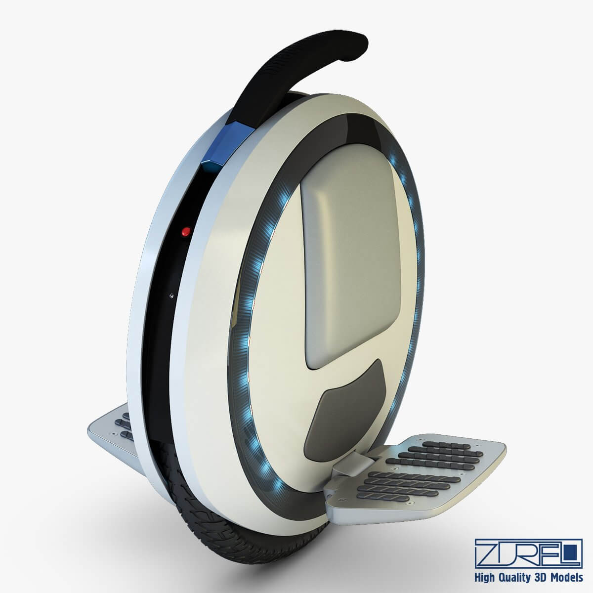 Ninebot One White - 3D Model by Zurel