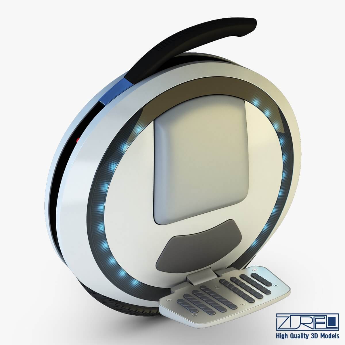 Ninebot One White - 3D Model by Zurel