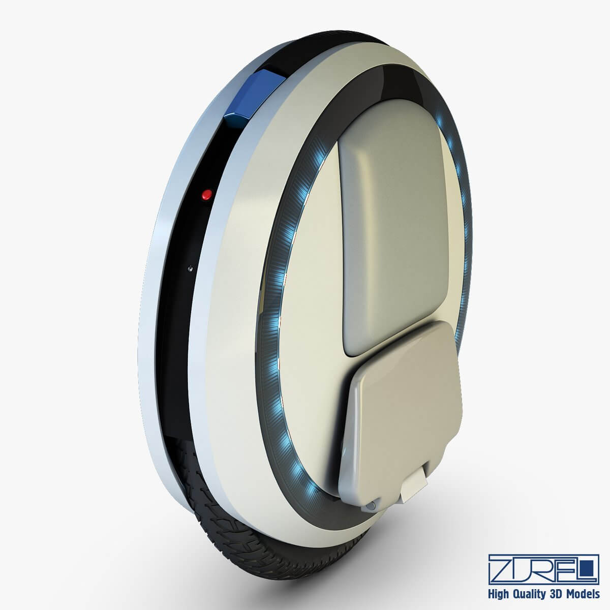 Ninebot One White - 3D Model by Zurel