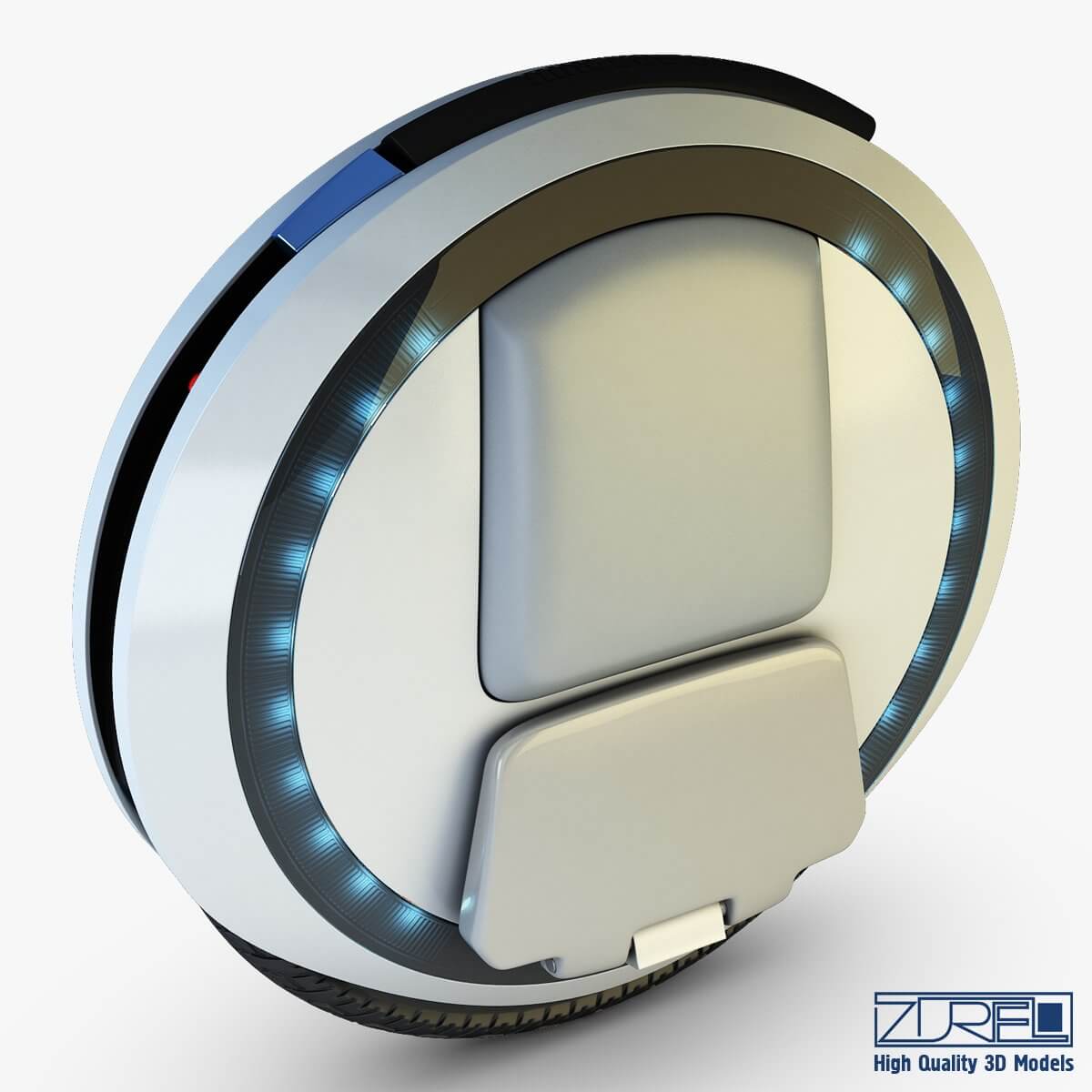 Ninebot One White - 3D Model by Zurel