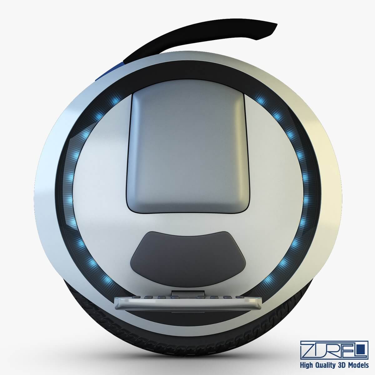 Ninebot One White - 3D Model by Zurel