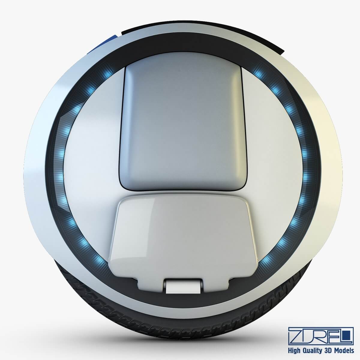 Ninebot One White - 3D Model by Zurel