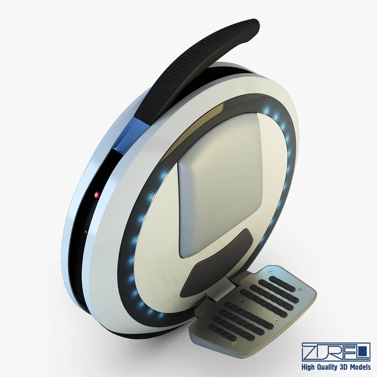 Ninebot One White - 3D Model by Zurel