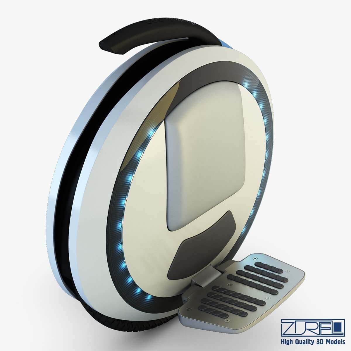 Ninebot One White - 3D Model by Zurel