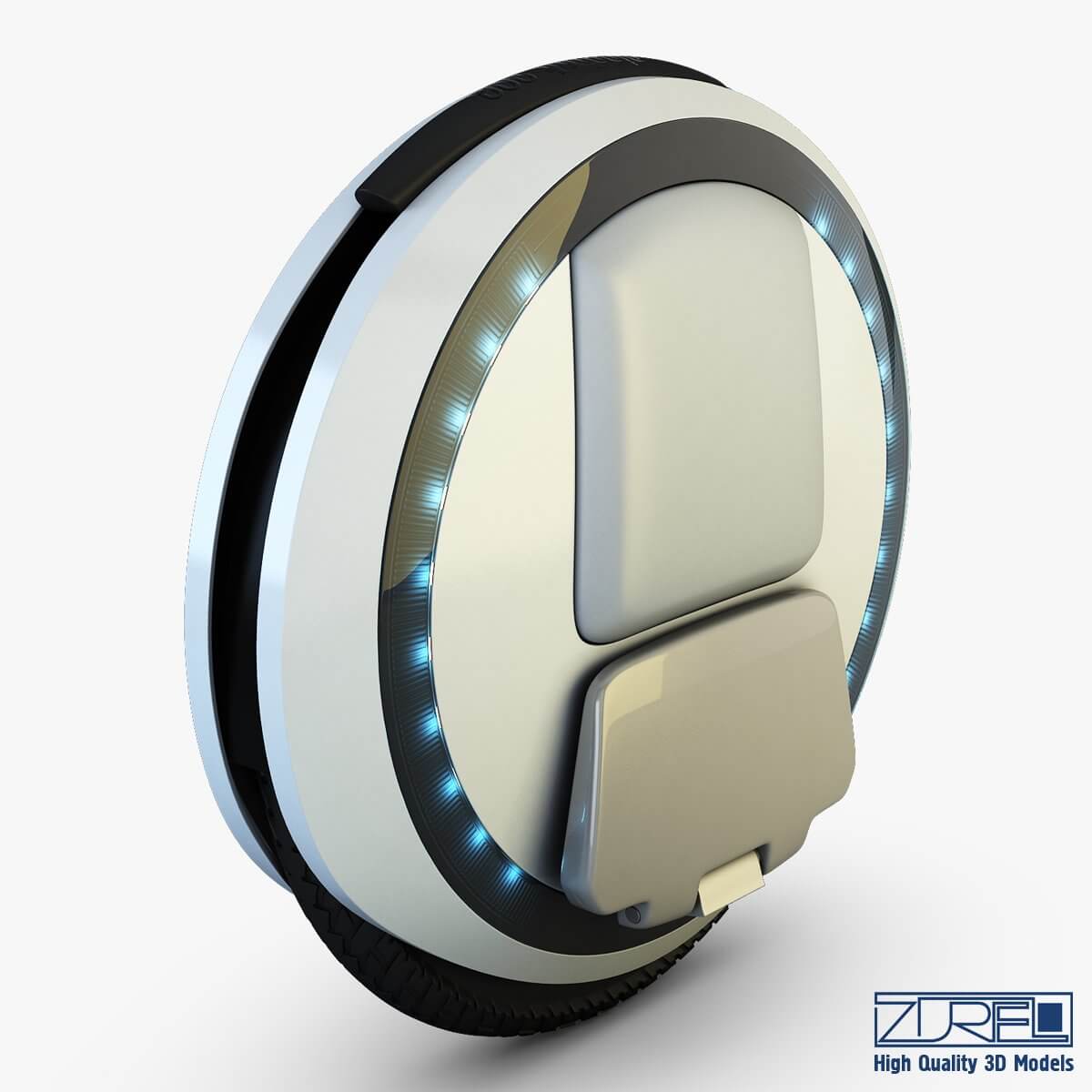 Ninebot One White - 3D Model by Zurel