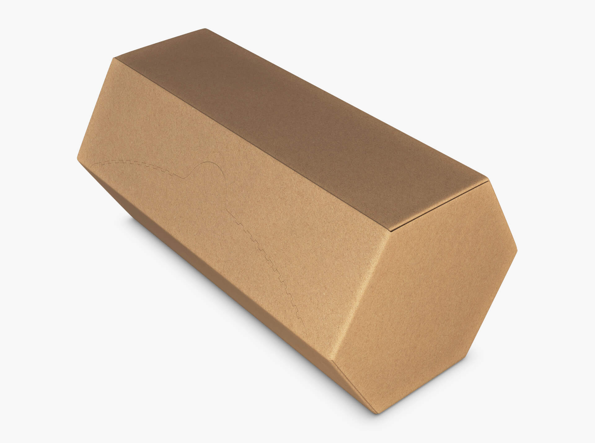 Package Cardboard Hexagon Box M 1 - 3D Model by Zurel