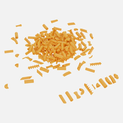 Pasta Shapes Assortment M1 - 3D Model by Zurel