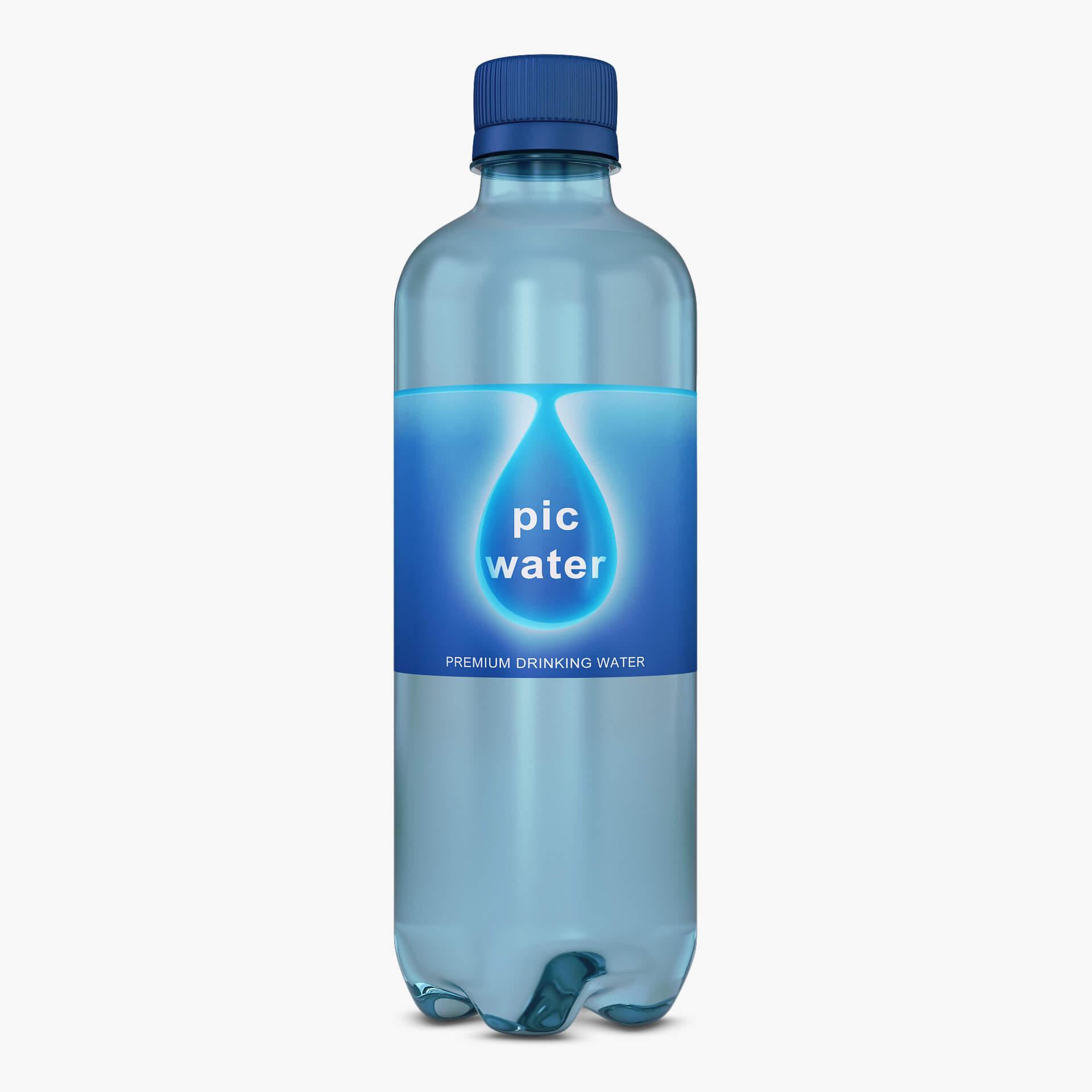 Pic Water Bottle 450ml Simple M 1 - 3D Model by Zurel