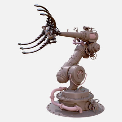 Steampunk Mechanical Claw Arm M1 - 3D Model by Zurel