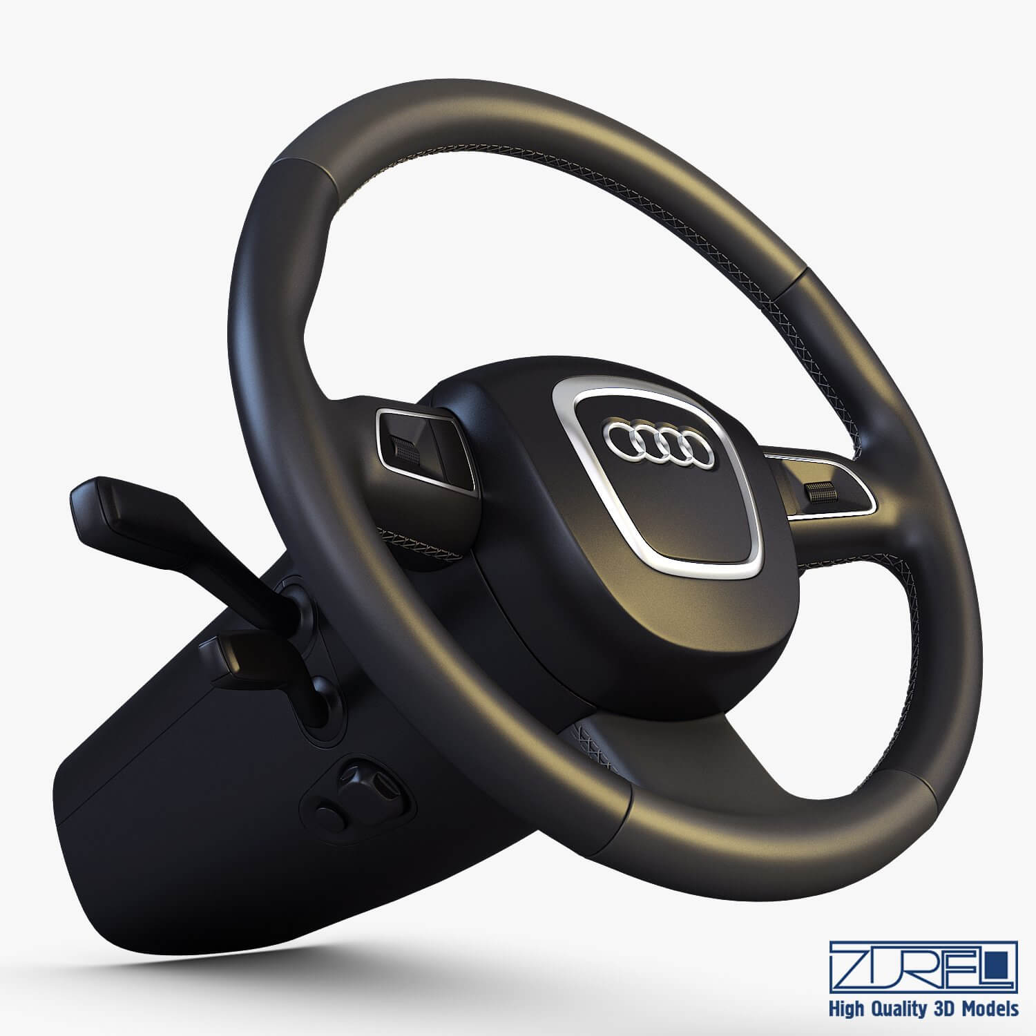 Steering Wheel Audi Q7 Patrick Hellmann - 3D Model by Zurel