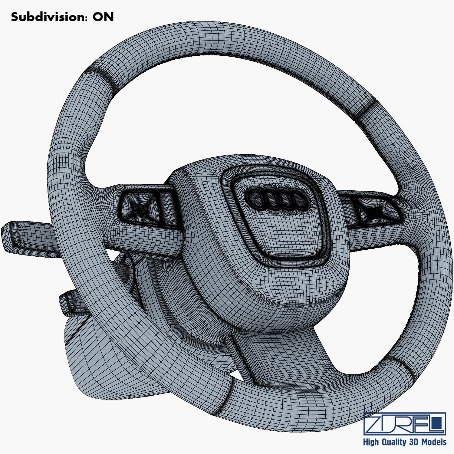 Steering Wheel Audi Q7 Patrick Hellmann - 3D Model by Zurel