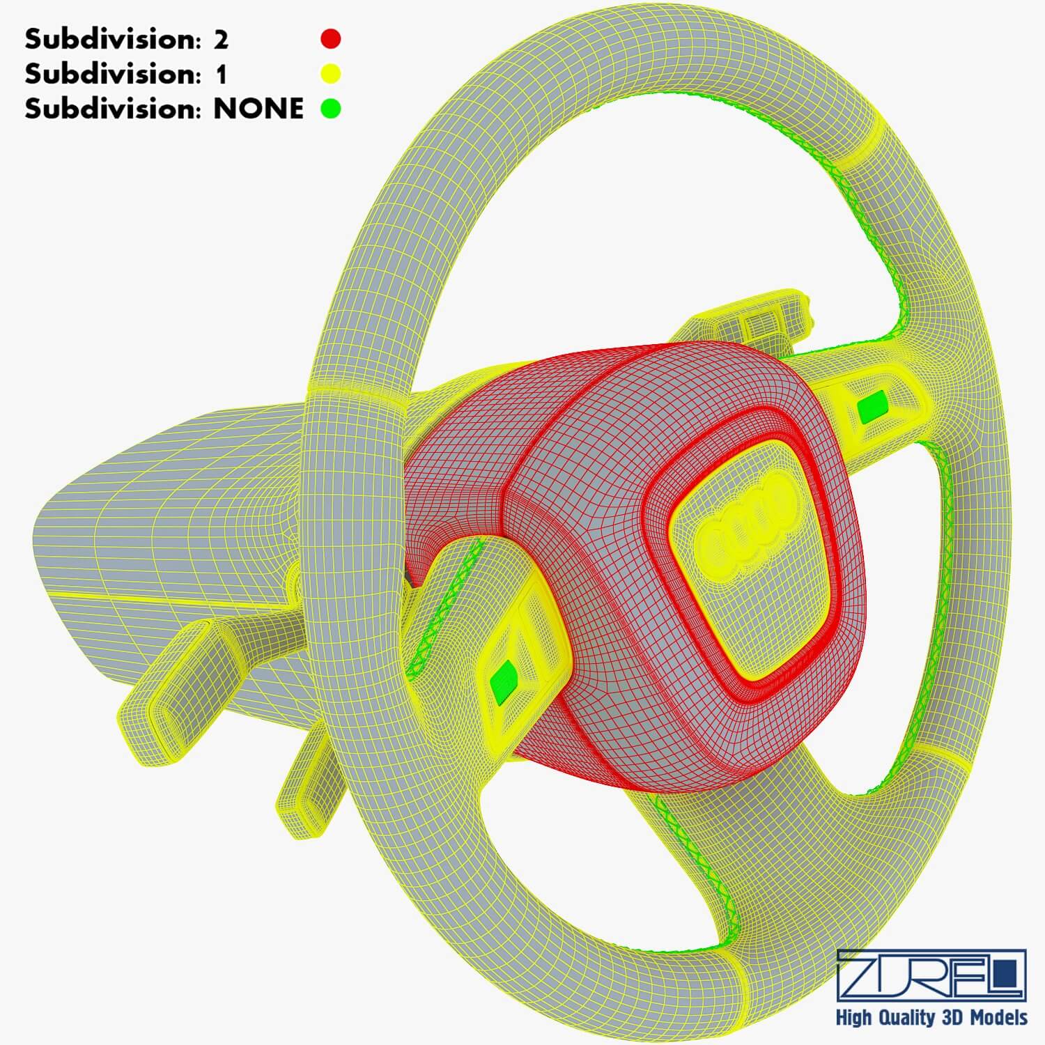 Steering Wheel Audi Q7 Patrick Hellmann - 3D Model by Zurel