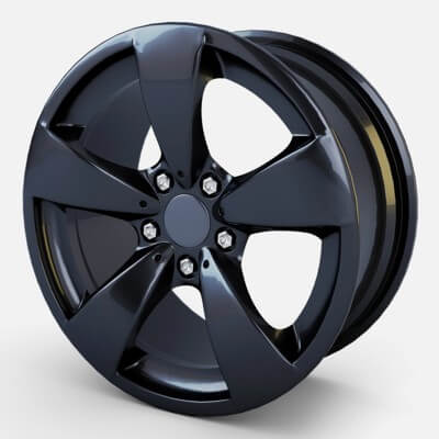 Style 138 Wheel Black Mid Poly - 3D Model by Zurel