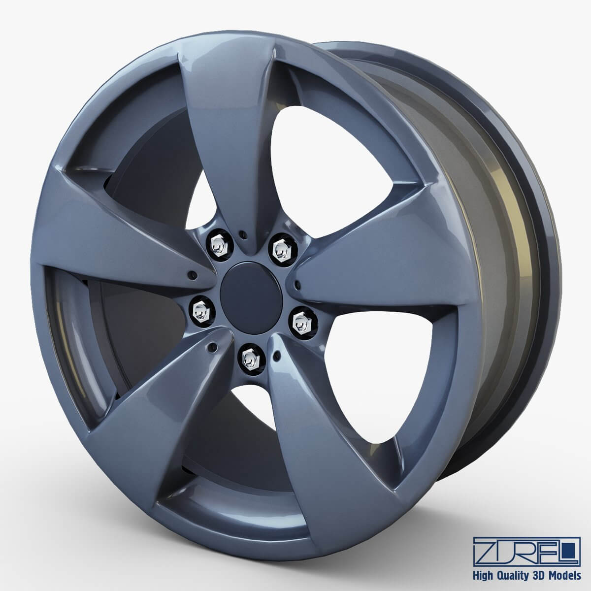 Style 138 Wheel Ferric Gray Mid Poly - 3D Model by Zurel