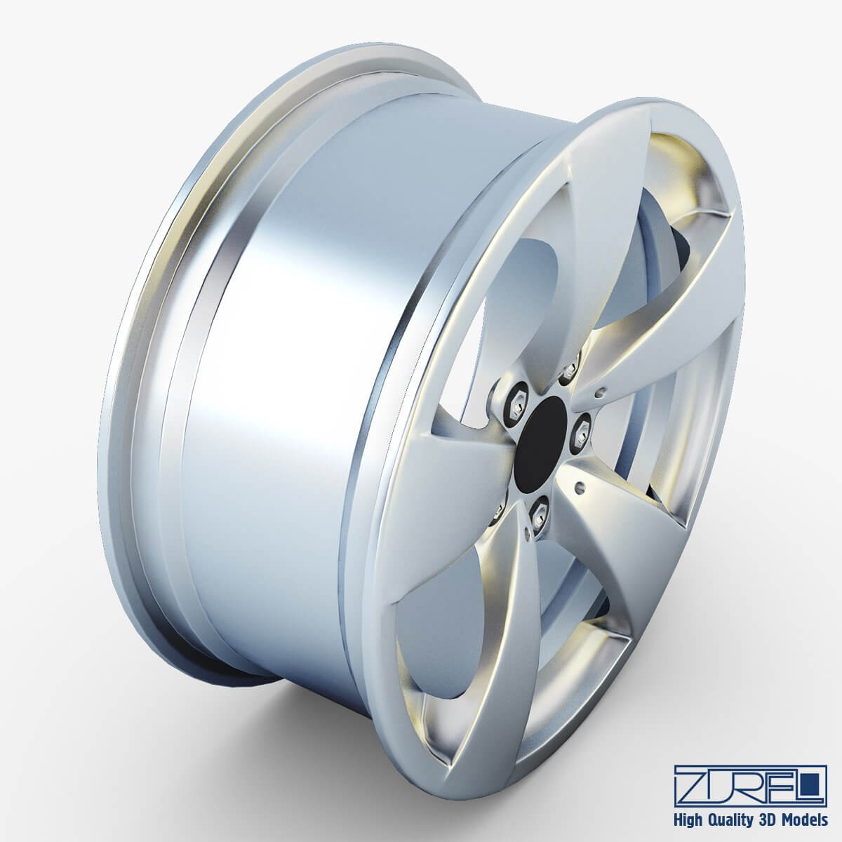 Style 138 Wheel Silver Mid Poly - 3D Model by Zurel