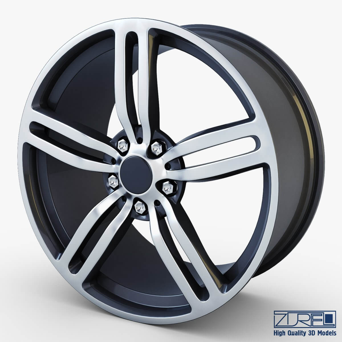 Style 167 Wheel Ferric Gray Mid Poly - 3D Model by Zurel