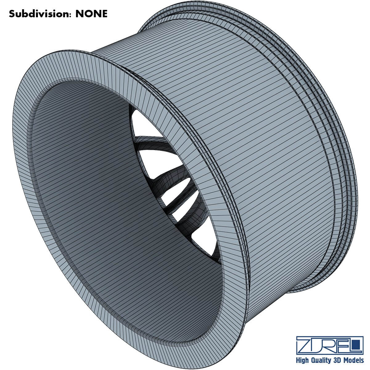 Style 332 Wheel Ferric Gray Mid Poly - 3D Model by Zurel