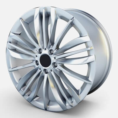 Style 332 Wheel Silver Mid Poly - 3D Model by Zurel