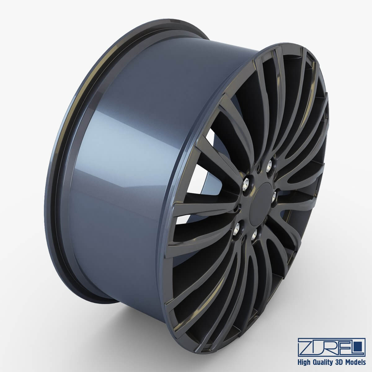Style 345M Wheel Ferric Gray Mid Poly - 3D Model by Zurel