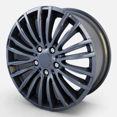 Style 345M Wheel Ferric Gray Mid Poly - 3D Model by Zurel