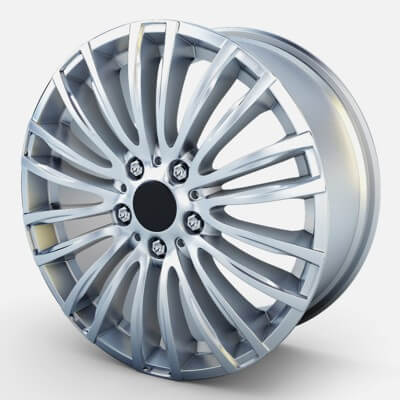 Style 345M Wheel Silver Mid Poly - 3D Model by Zurel