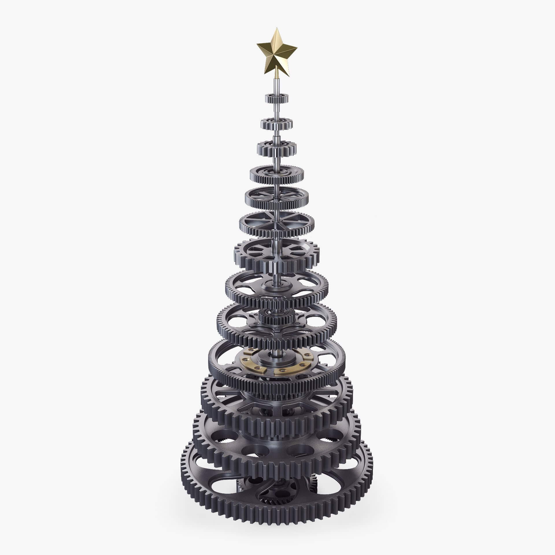 Stylized Gear Christmas Tree V 1 - 3D Model by Zurel