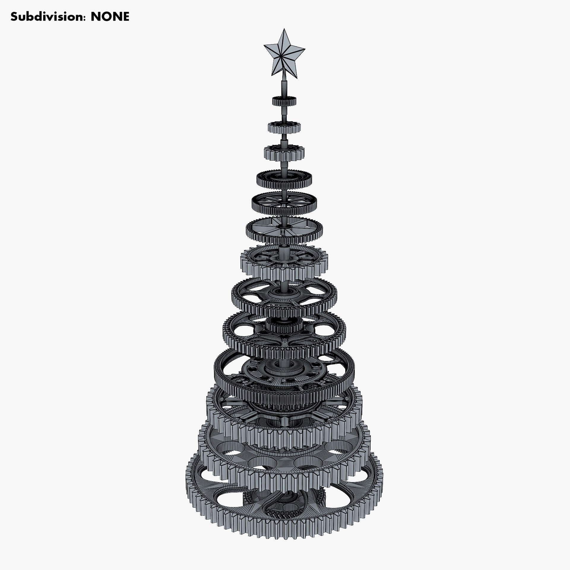 Stylized Gear Christmas Tree V 1 - 3D Model by Zurel
