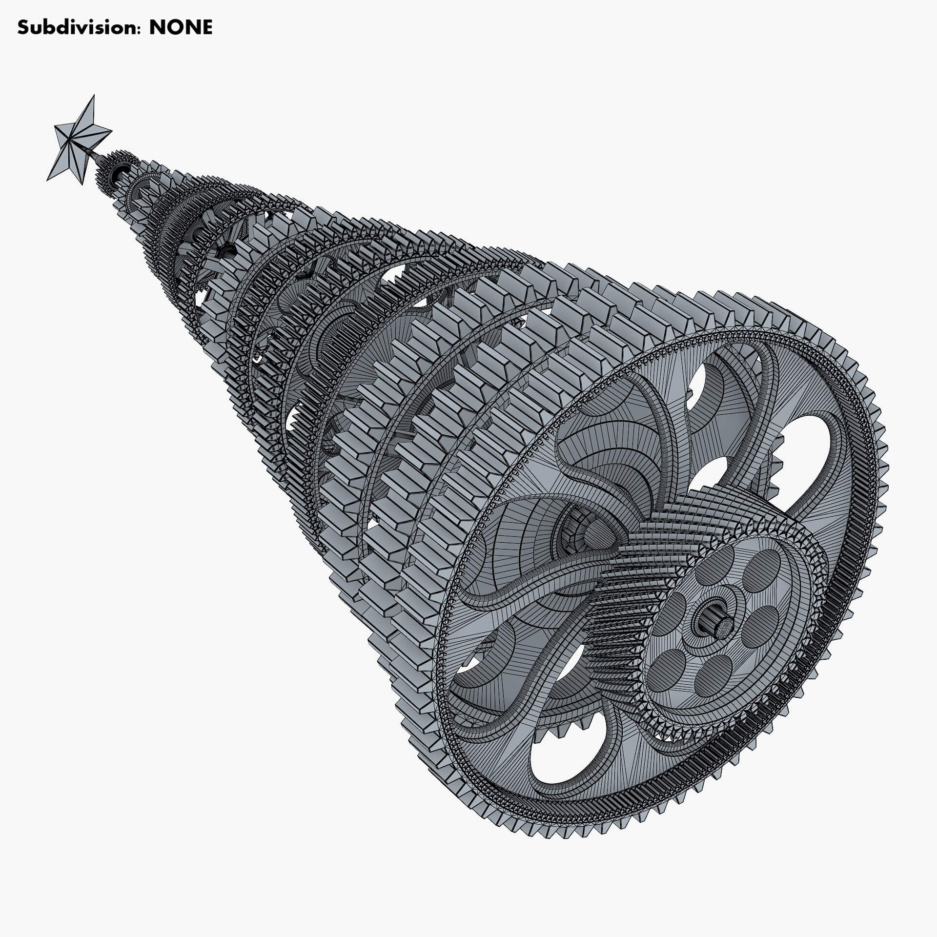 Stylized Gear Christmas Tree V 1 - 3D Model by Zurel
