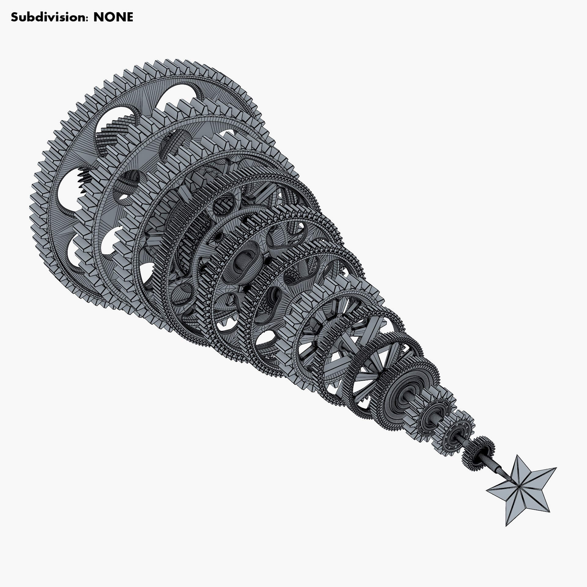 Stylized Gear Christmas Tree V 1 - 3D Model by Zurel