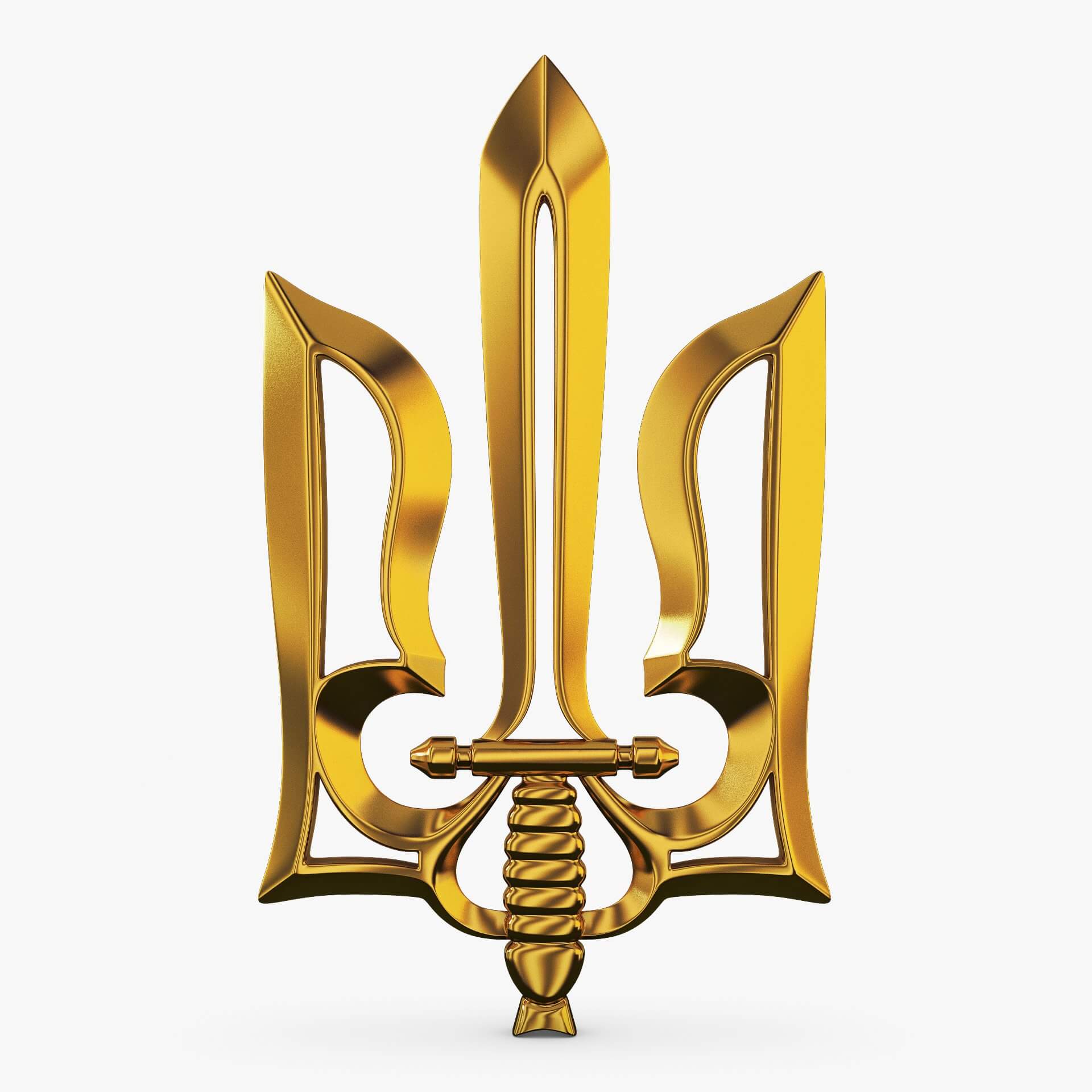 Stylized Ukrainian Tryzub M 1 - 3D Model by Zurel