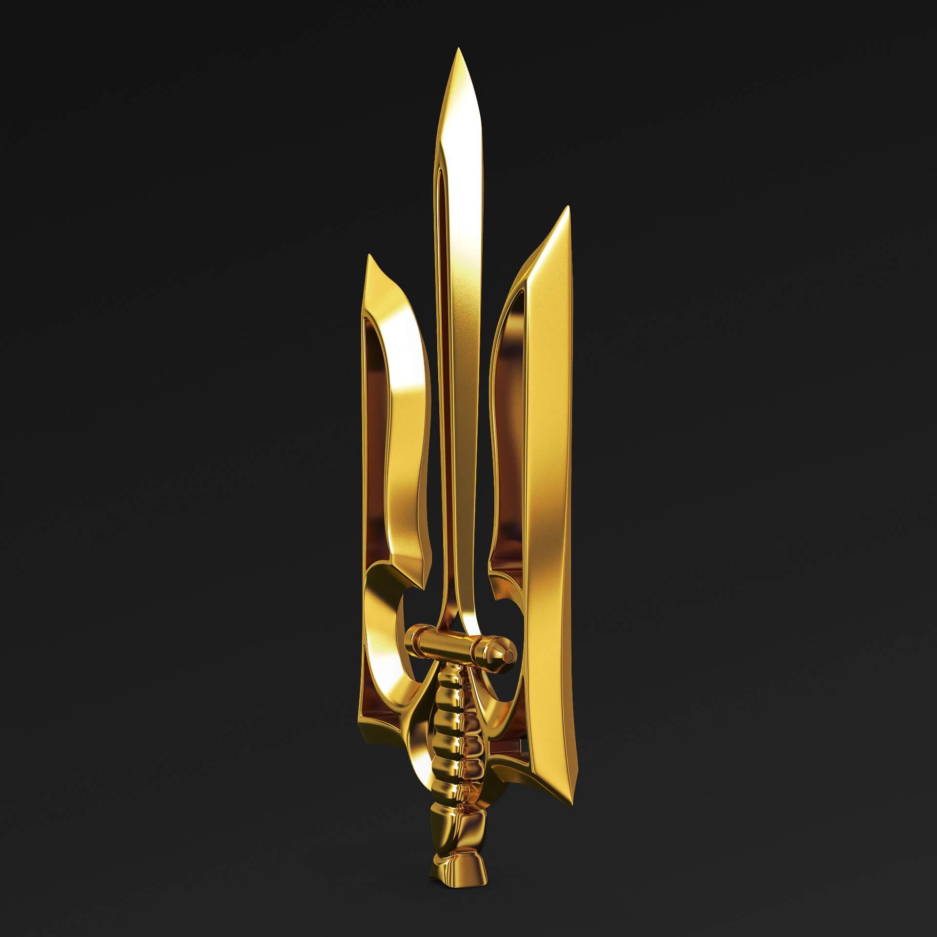 Stylized Ukrainian Tryzub M 1 - 3D Model by Zurel