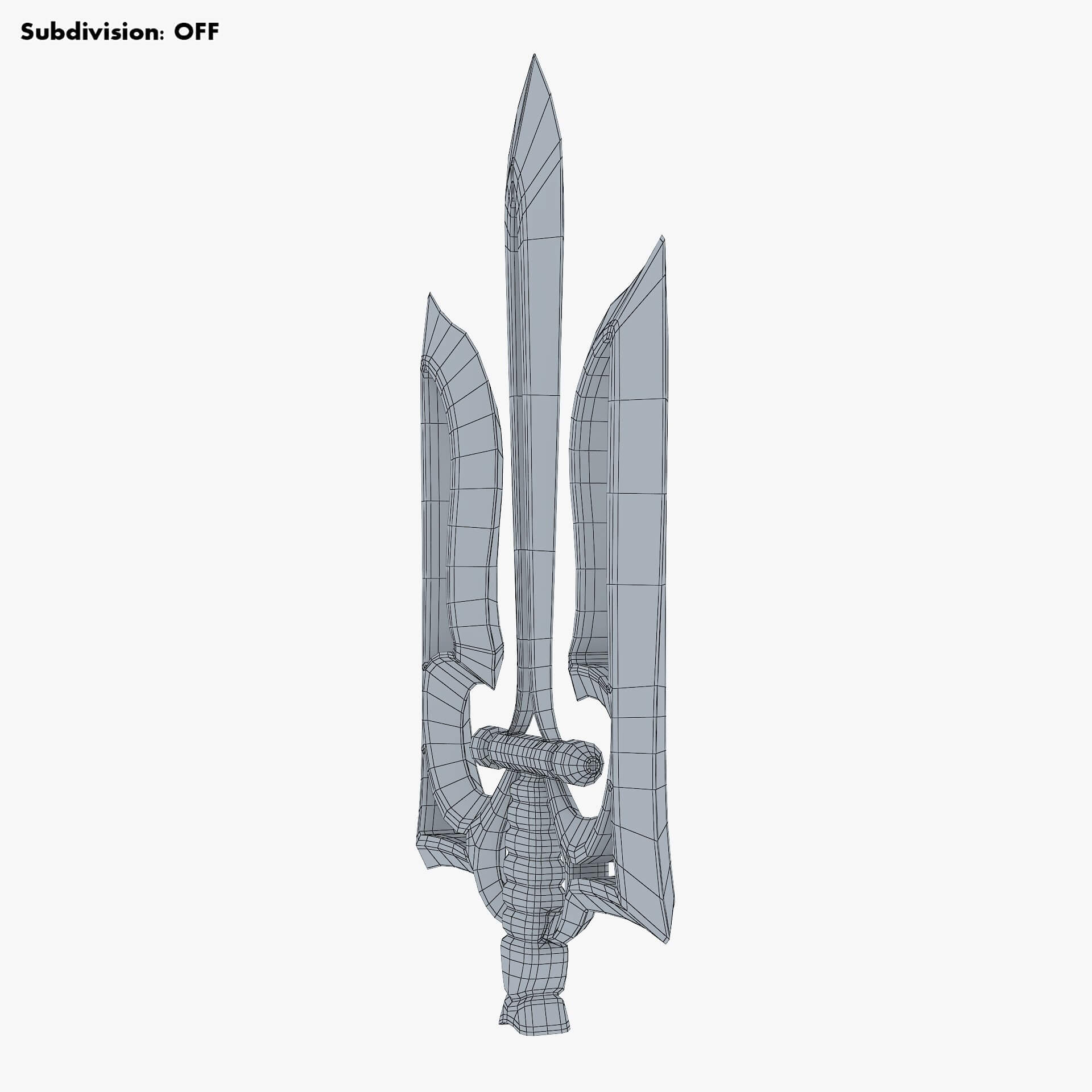 Stylized Ukrainian Tryzub M 1 - 3D Model by Zurel