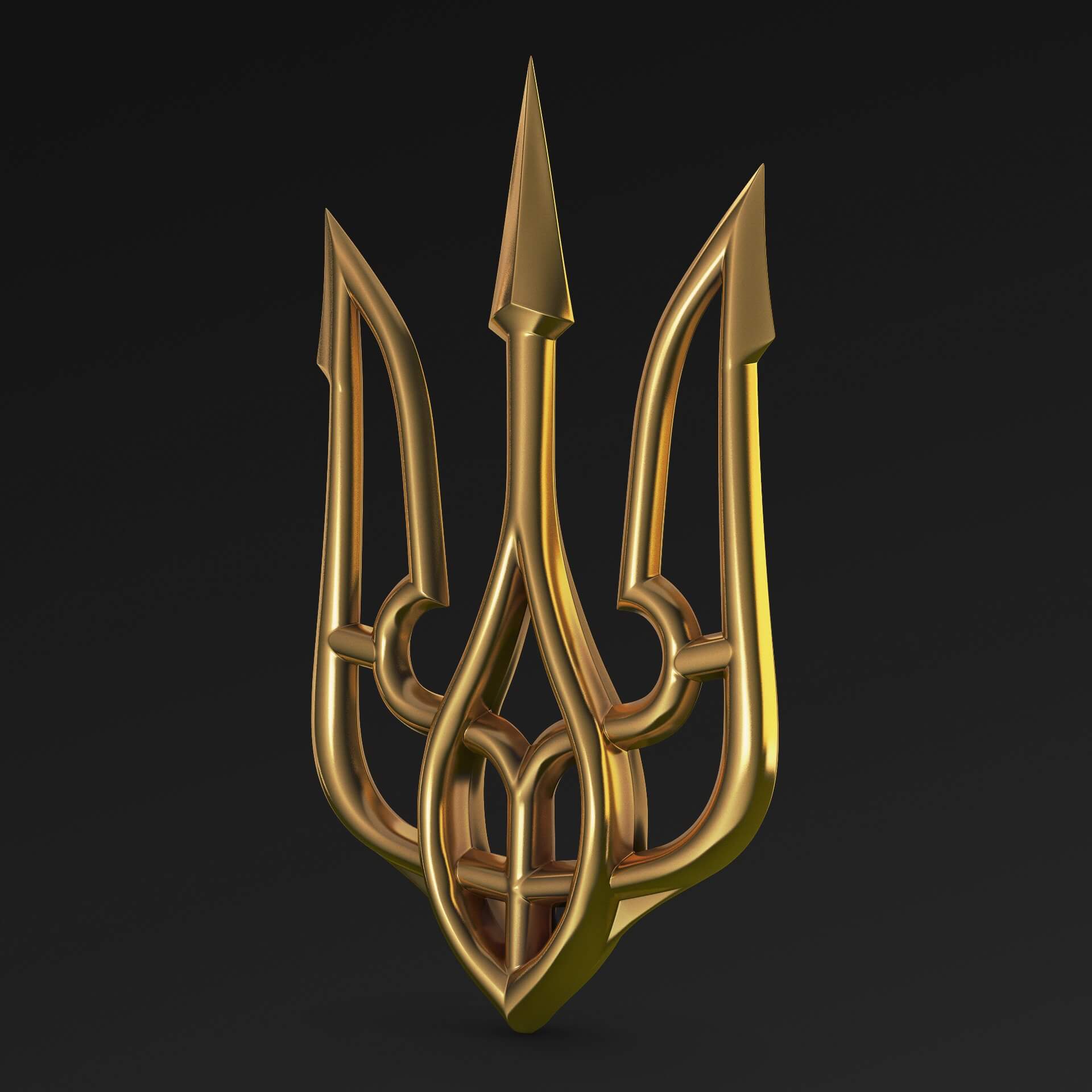 Stylized Ukrainian Tryzub M 2 - 3D Model by Zurel
