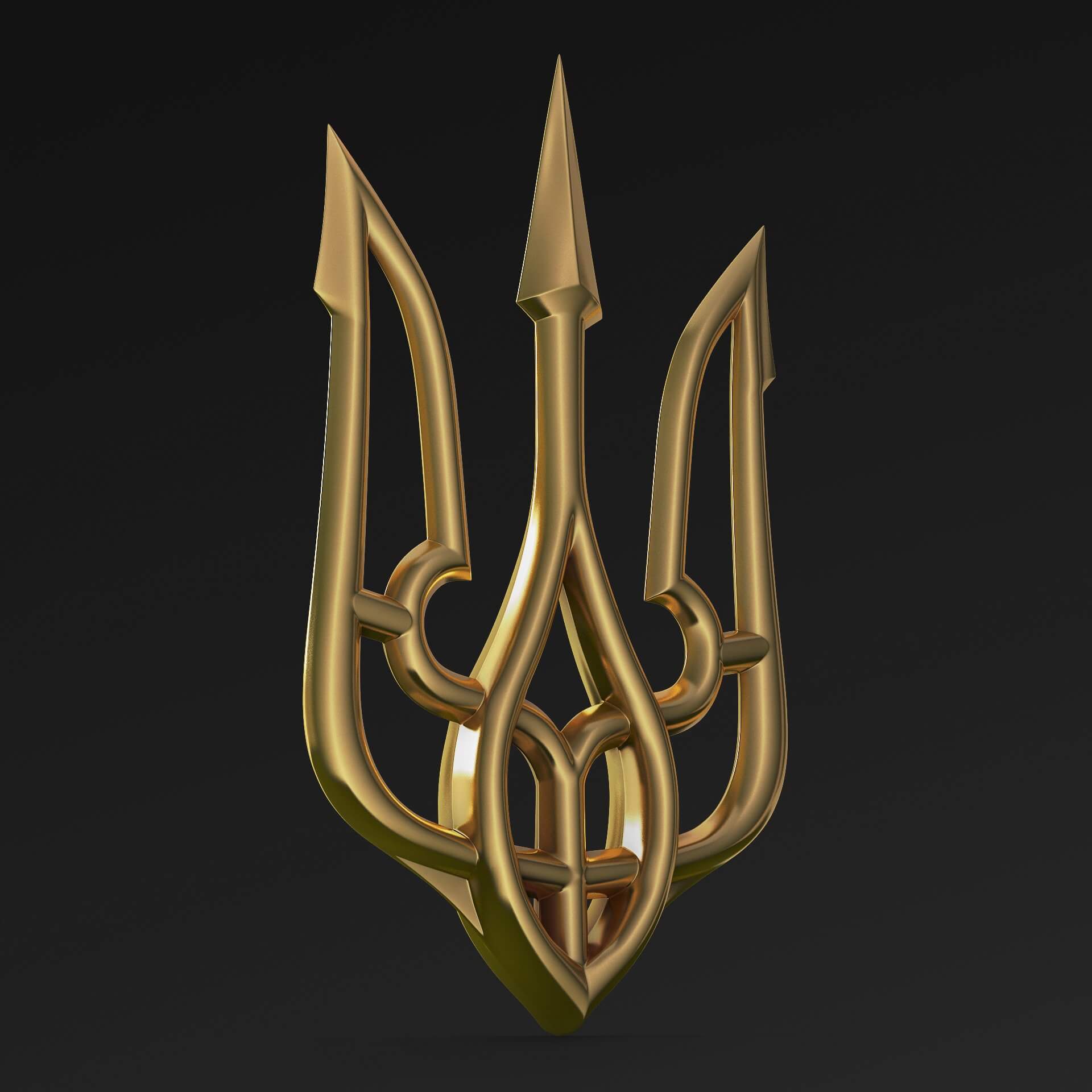 Stylized Ukrainian Tryzub M 2 - 3D Model by Zurel