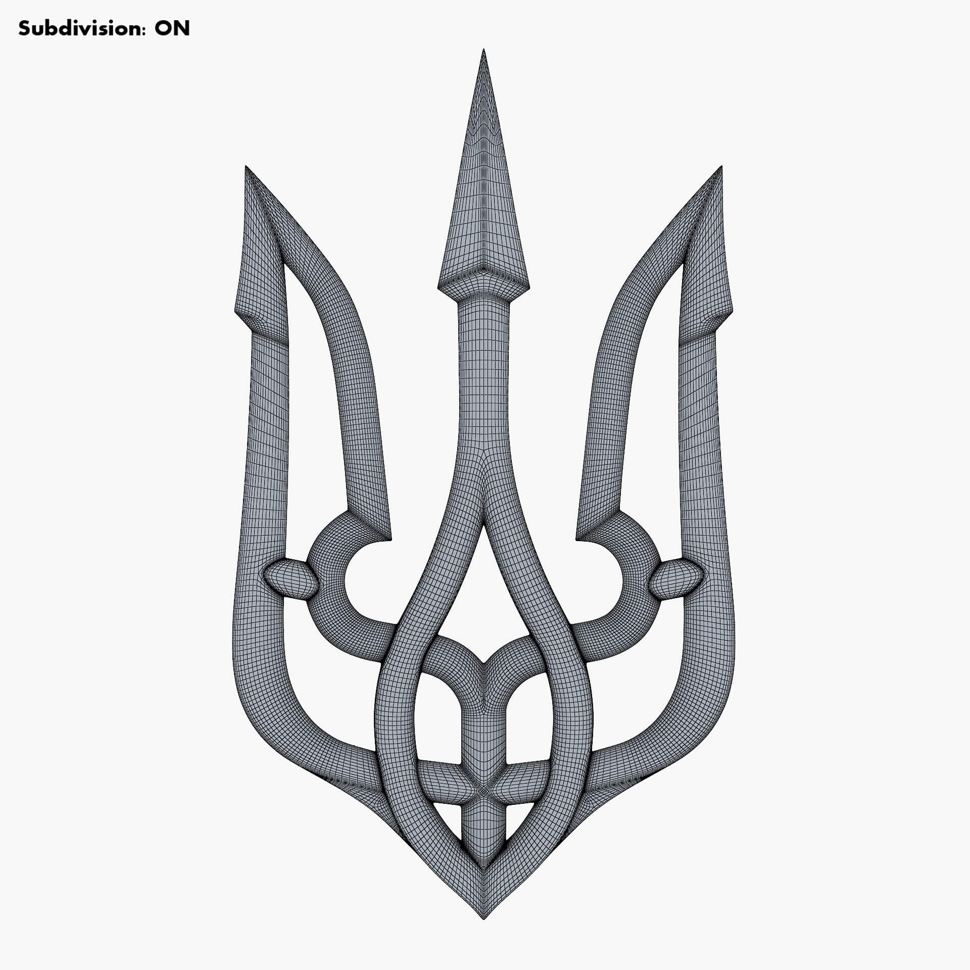 Stylized Ukrainian Tryzub M 2 - 3D Model by Zurel